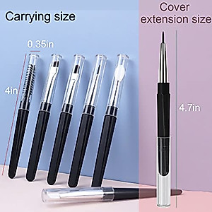 Mini Portable Eye Makeup Brushes,6pcs Eyeshadow Brush Silicone Lip Brush, Eyebrow Brush, Eyeliner Brush, Eyelash brush, Blending Brushes Set