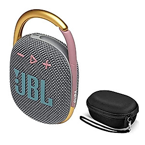 JBL Clip 4 Portable Waterproof Wireless Bluetooth Speaker Bundle with Premium Carry Case (Grey)