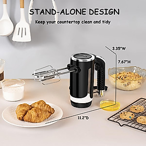 Hand Mixer Electric,KTOAIN 5-Speed Handheld Mixers,High-Performance DC Motor,Electric Beaters with 5 Stainless Steel Accessories,Eject Button,Self-Control Speed for Baking Cake Egg Cream Food Beater