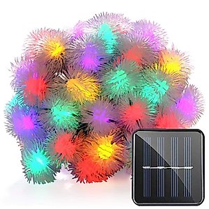 Chuzzle Ball Solar String Lights, 21ft 30 LED String Lights Outdoor, Waterproof Solar Fairy Lights for Home, Patio, Lawn, Garden, Wedding, Balcony, Party and Holiday Decorations (21, Multi-Color)
