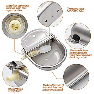 NC Automatic Horse Waterer Trough Stainless Steel Water Bowl for Horses Dogs Livestock Cattle Pig Goat Pet Automatic Waterer with Float Valve