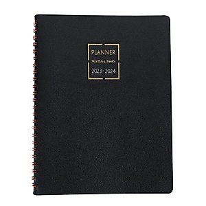 Q.Z.Art Monthly and Weekly Planner, July 2023 - June 2024 Calendar Notebook - Soft Leather Cover Daily Planner Monthly Planner Academic Planner with Schedule Book
