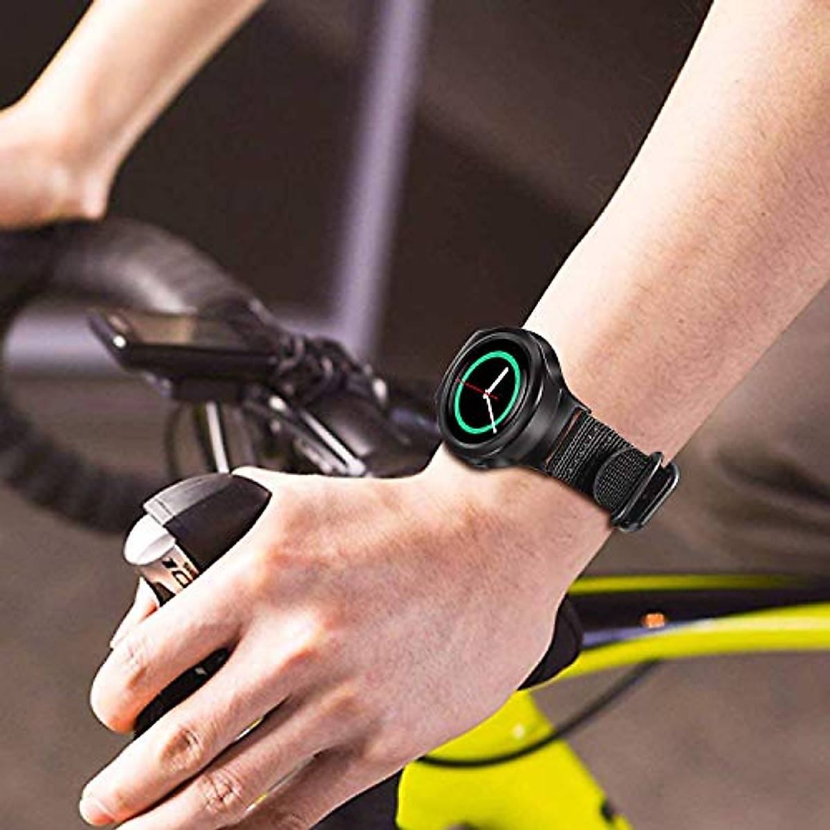 Fintie Band Compatible with Gear S2, Soft Woven Nylon Adjustable Replacement Sport Strap with Adapters Compatible with Samsung Gear S2 SM-R720 SM-R730 Smart Watch (Black)