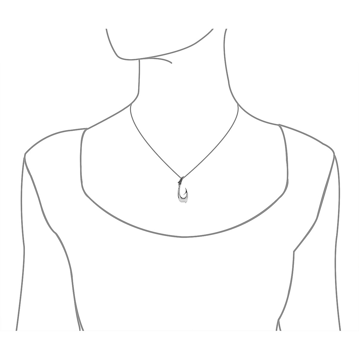 Hawaiian Silver Jewelry Medium Fish Hook Silver Pendant – Premium Sterling Silver Jewelry Hooks – Superb Realistic Design – Modern and Unique – Ideal Present Choice for Men and Women