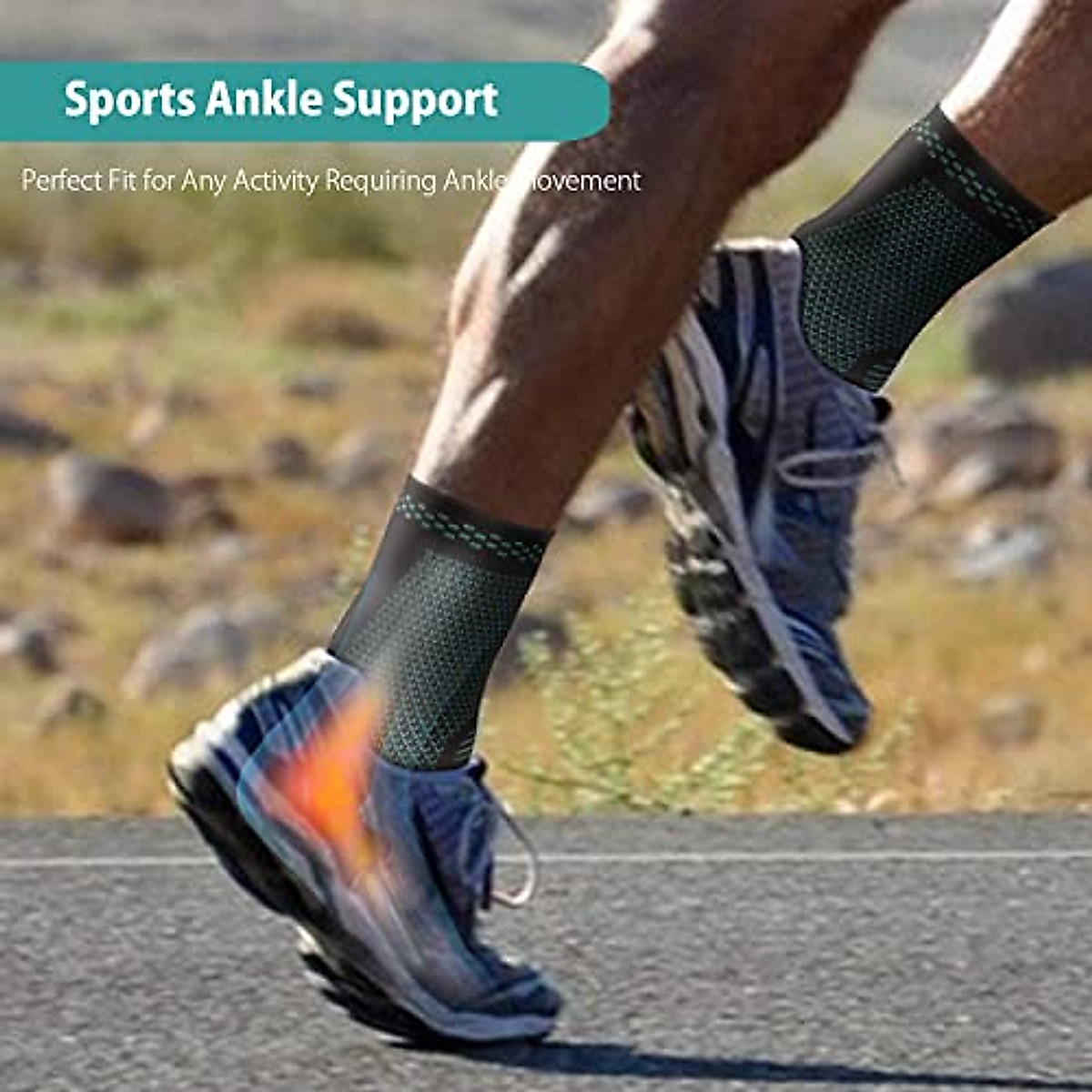 [ 2 pack ] Ankle Support Running, Sports, Daily Wear - Ankle Brace, Achilles Tendonitis Support, Sprained Ankle Supports for Weak Ankles and Joint Pain - Sprained Ankle, Plantar Fasciitis, Achilles Tendonitis, Relieve Swelling of Heel Spurs (Large)