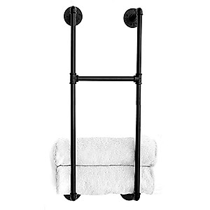 Bathroom Towel Rack, Wall Mounted Industrial Pipe Organizer Holder, Bath Hand Towel Washclothese Storage Holder, RV Camper Organizer Shelf