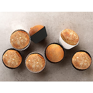 Reusable Silicone Baking Cups, Silicone Baking Molds, Matte Black and Matte White 24 Pack.