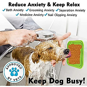 Kwispel Lick Mat for Dogs, Dog Lick Mat with Suction Cups for Anxiety, Peanut Butter Dog Licking Mat Slow Feeder Dispensing Treater Lick Pad for Dogs Cats Grooming Bathing and Training (Small Blue)