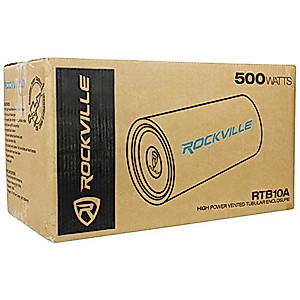 Rockville RTB10A 10" 500w Powered Subwoofer Bass Tube+Bass Remote + Amp Kit