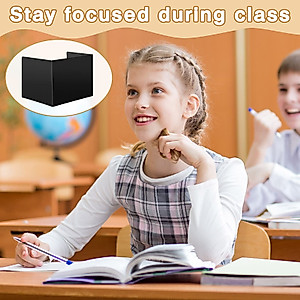 24 Pcs Plastic Privacy Folders for Students Classroom Partitions Divider Shield Desk Privacy Study Carrel Panel Testing Boards, 45.35 x 13.5'' (Black)