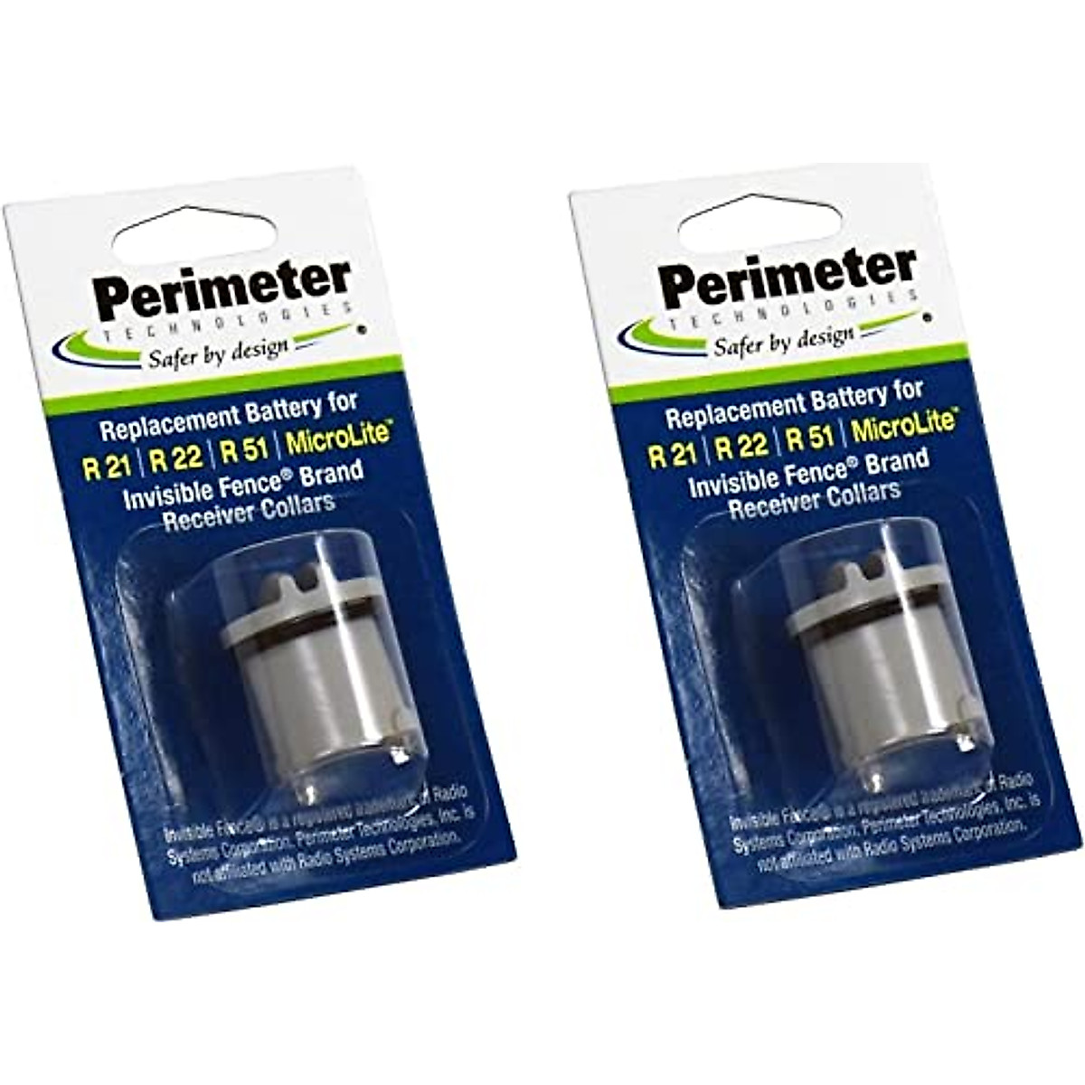 Perimeter Technologies Two-Pack Dog Fence Batteries for Invisible Fence Brand Receiver Collars (2-Pack)