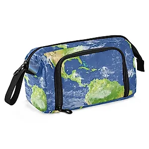 YMGQYJ Planet Earth Surface Pencil Case Large Capacity Stationery Organizer Pencil Pouch Bag for Office Travel 1 Pack 9.4x3.7x5.9 in