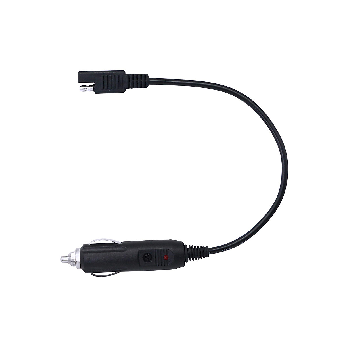 SinLoon Cigarette Lighter SAE Battery Charger Cable, 12V 5A Cigarette Lighter Plug to SAE Quick Release Adapter Extension Charging Cable with Fuse and LED Light(35cm)