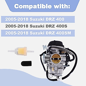 Carburetor Fits for Suzuki DRZ400 DRZ 400 DRZ400SM DRZ400S 2005-2018 Replace 13200-29FB4 Carb Kit With Filter