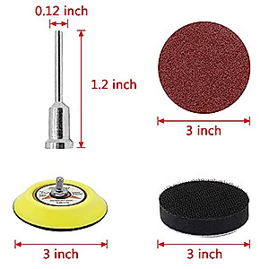 320PCS 3 Inch Sanding Discs, MAPRIAL 40-2000 Grit Assortment Grinding Abrasive Hook and Loop Sandpaper with 1/8” Shank Backer Plate and Soft Foam Buffing Pad for Drill Grinder Rotary Tools Attachment.