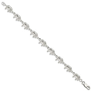 IceCarats 925 Sterling Silver Elephant Chain Charm Bracelet