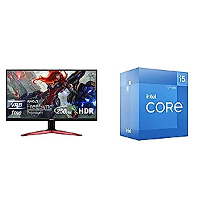 Acer Nitro 24.5" Full HD 1920 x 1080 PC Gaming Monitor | Up to 250Hz Refresh |1 x Display Port 1.2 and 2 x HDMI 2.0 Ports | KG251Q Zbiip & Intel Core i5 Core 12400F Desktop Processor 18M, 4.40 GHz