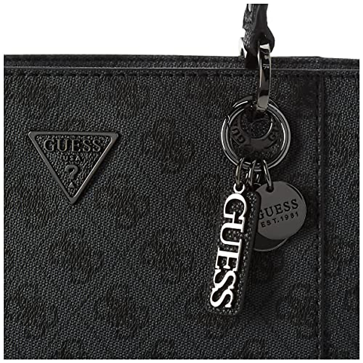 GUESS womens Noelle Small Elite Tote, Coal, One Size US