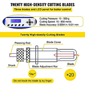 VEVOR Vinyl Cutter 34 Inch Vinyl Cutter Machine with 20 Blades Maximum Paper Feed 870mm Vinyl Plotter Cutter Machine with Sturdy Floor Stand Adjustable Force and Speed for Sign Making PC ONLY