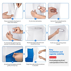 Neewer Upgraded Photo Light Box, 16" x 16" Dimmable 3000K~6500K 1060LM Photo Studio Shooting Tent, Photography Table Top Light Box with 102 LED Lights/4 Color Backdrops/Mini Tripod/Phone Holder