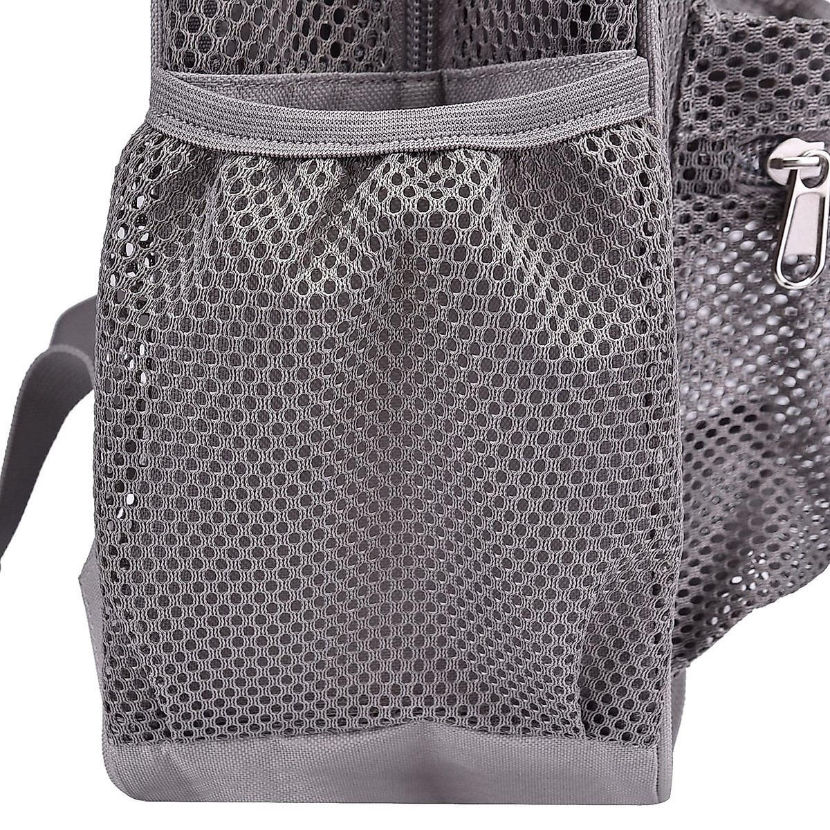 USPECLARE Heavy Duty Semi-Transparent Mesh Backpack，See Through College Student Backpack (Grey)