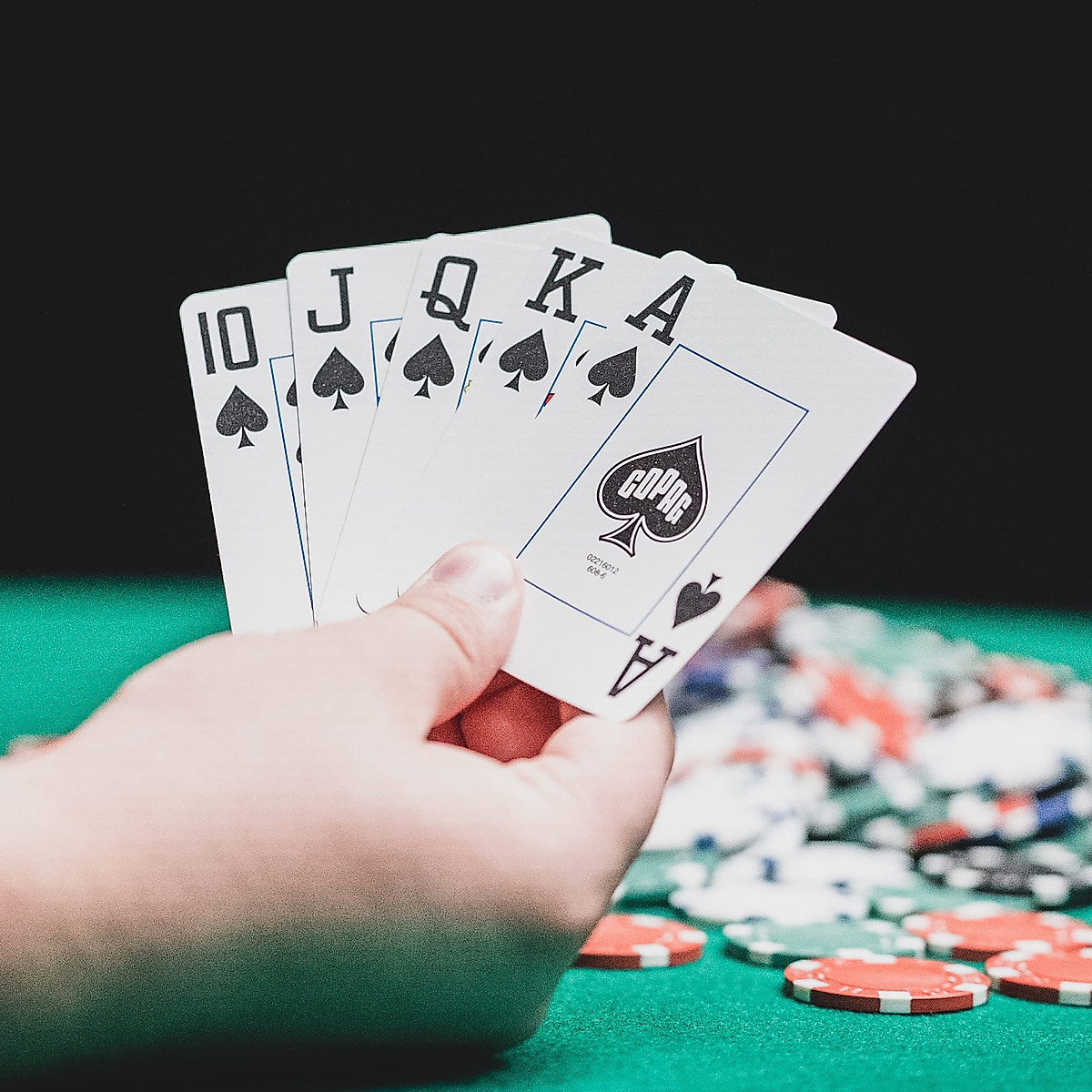 Copag 4-Color Legacy Design 100% Plastic Playing Cards, Bridge Size (Narrow) Jumbo Index Red/Blue Double Deck Set…