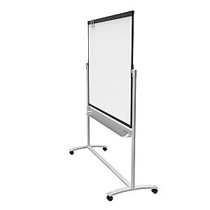 Quartet Easel, Magnetic, 6' x 4', Reversible, Whiteboard/Flipchart, Prestige 2 Mobile Presentation, Graphite Frame (ECM64P2)
