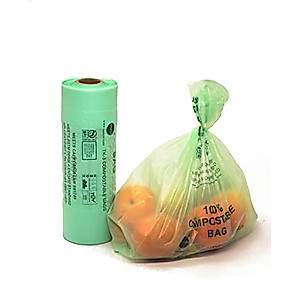 Tankon 250 Count, 15"x17", Compostable Produce Bags OR 250 Bags, 2.6 Gallon 100% Compostable Bags, 9.84 Liter, ASTM D6400 BPI & OK Compost Home Certified.