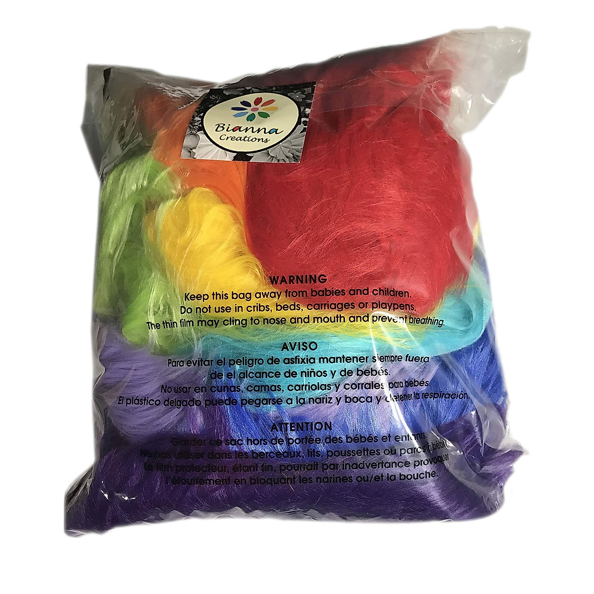 Bianna Creations 6oz Mixed Random Colors Craft Faux Fur Scrap Bag, Remnant Pieces Scrappy Artificial Fake for DIY Crafting Project, Gnome Beard Material, Small Pieces