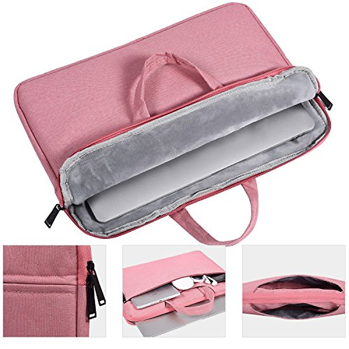 14-15 Inch Waterproof Laptop Sleeve Case - Compatible with Lenovo 14, HP Pavilion x360 14", Acer Aspire 3, ASUS VivoBook 14, Dell XPS 15 - Pink