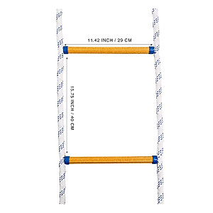 JIUXQT Fire Escape Ladder for 2 Story 13FT Safety Balcony Rope Ladder with Hooks Home Window Balcony Railing Tree House