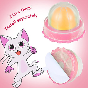 Nuanchu 6 Pieces Cat Snacks Candy Ball Cat Sugar Energy Ball Cat Lickable Treats Balls Cat Catnip Ball Cat Lollipop Wall Cat Treat Balls Toy Edible Cat Treats Candy Ball Kitten Treats Licking Candy