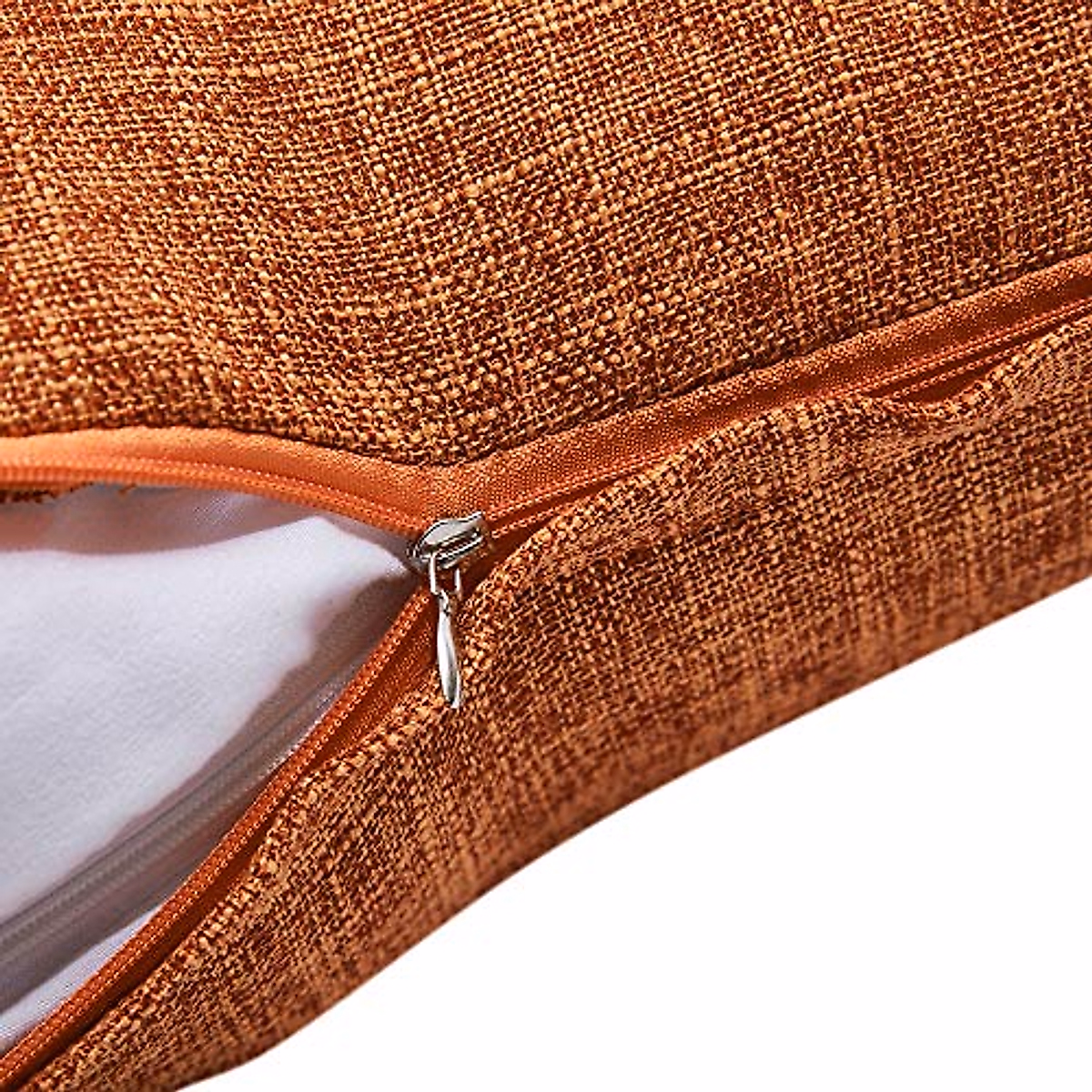 Anickal Thanksgiving Pillow Covers 18x18 Inch for Fall Decorations Set of 2 Burnt Orange Rustic Linen Decorative Square Throw Pillow Covers for Sofa Couch Farmhouse Home Decoration