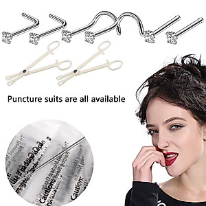 Piercing Kit,Urknall 35pcs Nose Piercing Kit 14G Piercing Needles with Piercing Clamps Stainless Steel Nose studs Nose ring for Nose Piercing Supplies