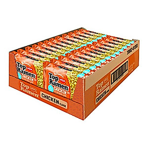 Nissin Top Ramen Noodle Soup, Chicken, 3 Ounce (Pack of 24)