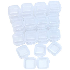 ALIAOER Small Plastic Containers with Lids Clear Plastic Favor Storage Jars,for Items,Earplugs,Pills,Tiny Bead,Jewelry Findings,24 Packs,150*110*45mm