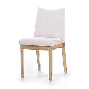 Christopher Knight Home Ignativs Fabric Dining Chair (Set of 2), Light Beige and Oak