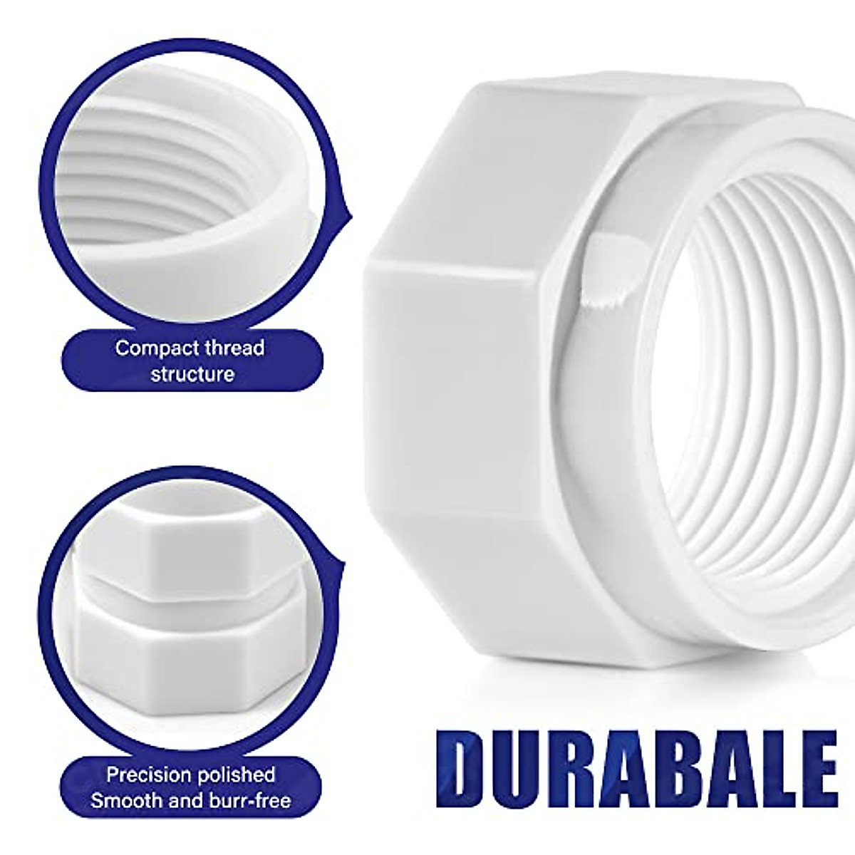 muscccm Hose Nut for Polaris 280/380/180 Pool Cleaner Hose Replacement, Pool Hose Adapter D15 D-15, Durable and Easy To Use, 8 PCS