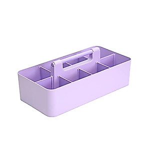 Enjoy Organizer -Large Portable Caddy, DIY Dividers, 8 Compartments, School Office Supplies Home Business Basket with Handle Storage Modern Made in USA (3 PACK, Lavender)