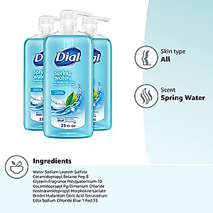 Dial Body Wash, Refresh & Renew Spring Water, 23 fl oz (Pack of 3)
