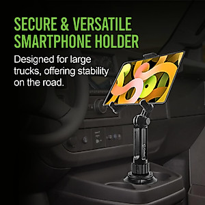Cellet Tablet Cup Holder Mount, Car Cradle Compatible with Apple iPad Pro Air Mini Galaxy Tab S8 S7 LG Gpad 8 Kindle Fire HD 10 8 and All Tablets