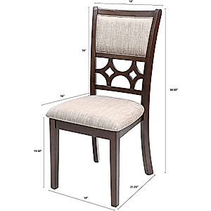 New Classic Furniture Mitchell 5-Piece Dining Set with 1 Table and 4 Chairs, Brown Cherry