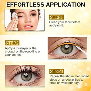 Lash Serum, Eyelash Serum Eyebrow Growth Serum, Premium Lash Serum for Eyelash Growth and Thickness, Lash Enhancing Boost Serum for Longer, Fuller and Thicker Natural Eyelashes Extensions (3ml)