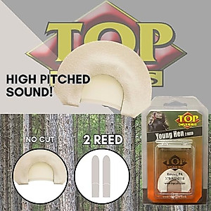 Top Calls Young Hen | Turkey Call | Mouth Call | Become a Living Turkey Decoy | American Made by Hand | Must Have Hunting Accessories & Turkey Hunting Gear Realistic Turkey Sounds