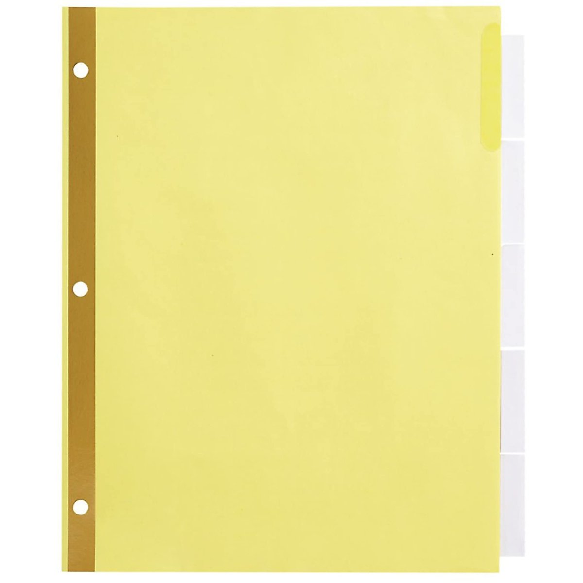 Office Depot Insertable Dividers with Big Tabs, Buff, Clear Tabs, 5-Tab, Pack of 4 Sets, 14775