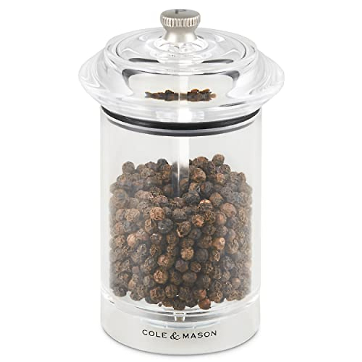 Cole & Mason H83001P Solo Clear Pepper Mill, Precision+, Acrylic, 114 mm, Single, Includes 1 x Pepper Grinder