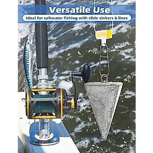 BLUEWING 2lb Box Pyramid Fishing Sinker Weights Lead Weight Saltwalter Fishing Weights for Surf Fishing, 3oz, 10 Pack