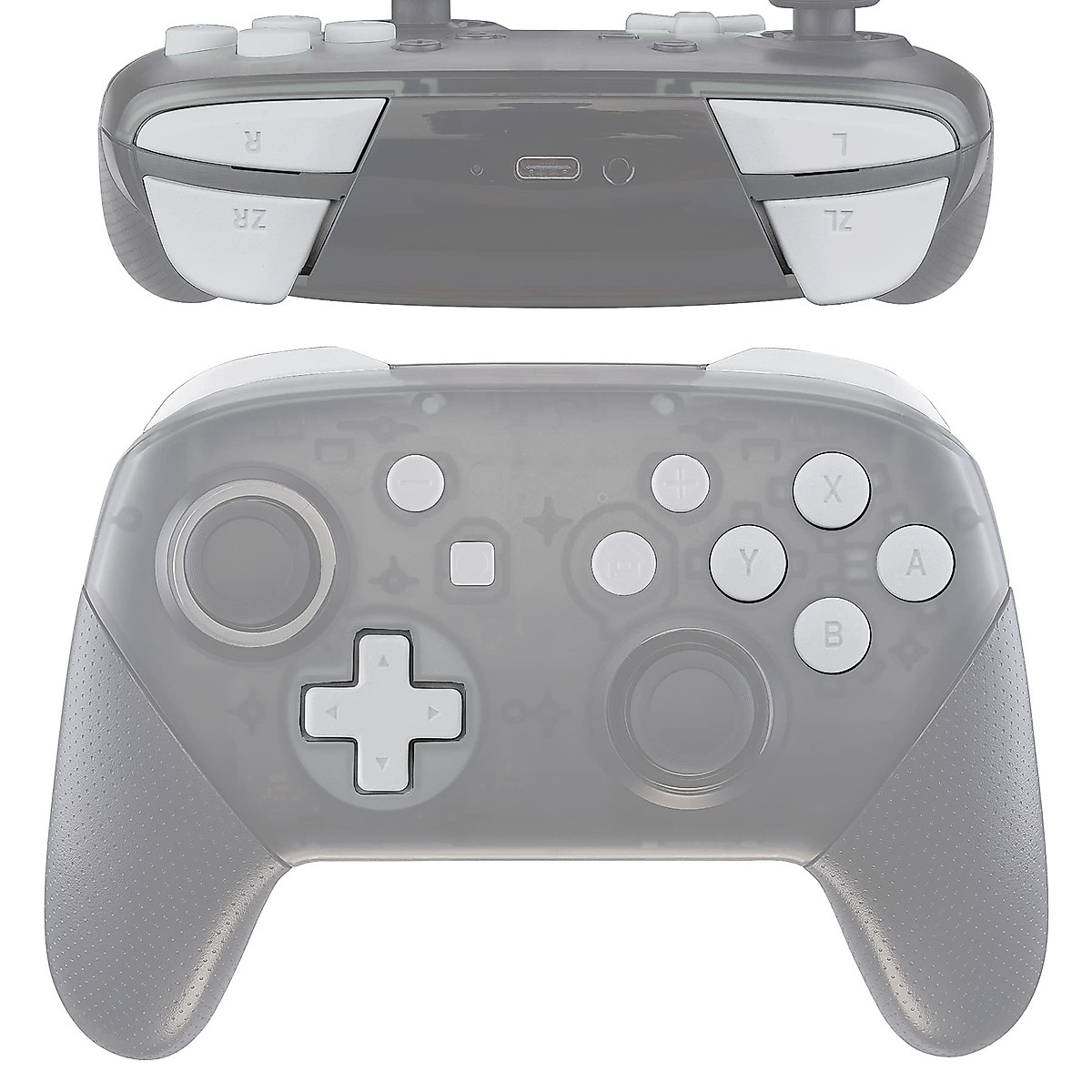 eXtremeRate White Repair ABXY D-pad ZR ZL L R Keys for Nintendo Switch Pro Controller, DIY Replacement Full Set Buttons with Tools for Nintendo Switch Pro - Controller NOT Included