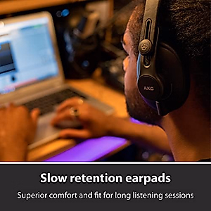 AKG Pro Audio K361BT Bluetooth Over-Ear, Closed-Back, Foldable Studio Headphones ,BLACK