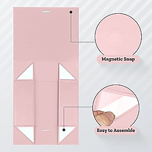 AJH3 ESSENTIALS Gift Box with Lid for Presents 10.5x7.5x3.1 Inches with Ribbon and Magnetic Closure (1 Pack) (Pink)